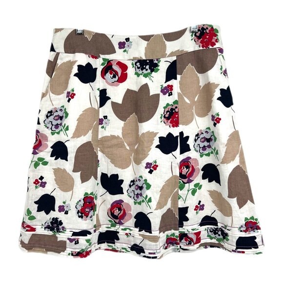 Boden | Skirts | Boden White Blue Floral Aline Mini Skirt Size | Poshmark